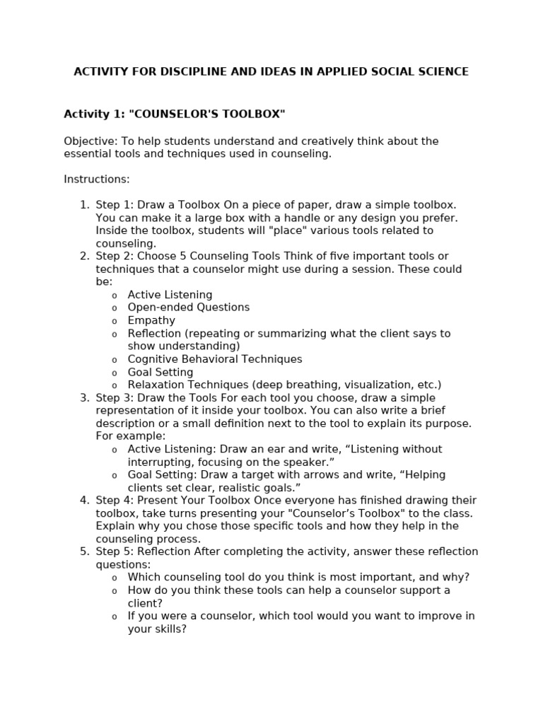 Activity For Discipline and Ideas in Applied Social Science | PDF ...