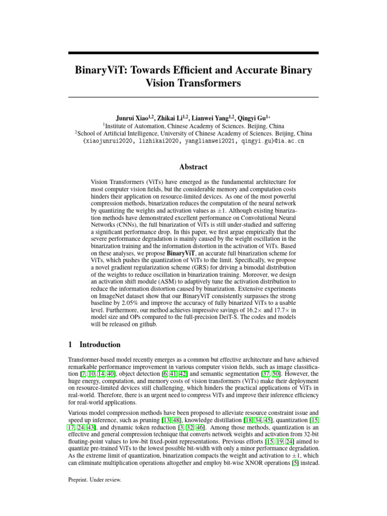BinaryViT：高效、精确的二值ViT | PDF | Applied Mathematics | Artificial Intelligence