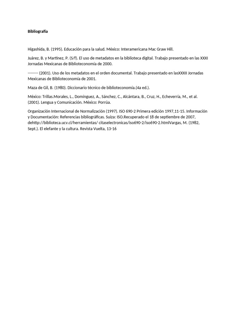 Modelo de Bibliografía Estándar | PDF