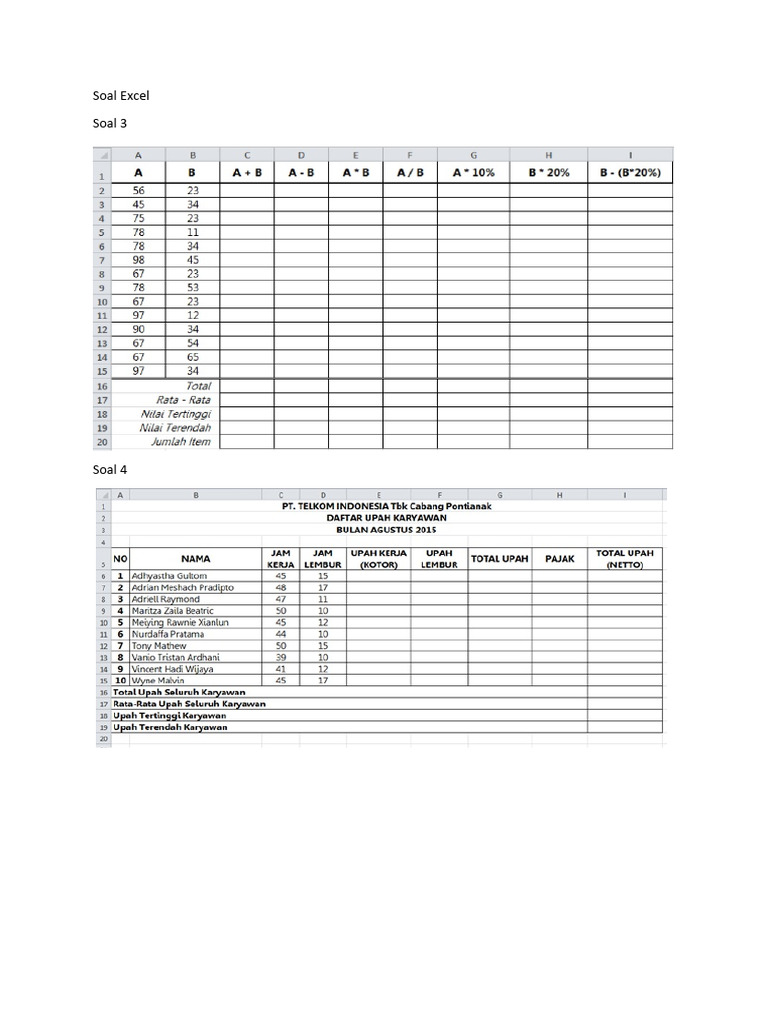 Soal Excel | PDF