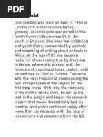 Jane's Goodall Timeline | PDF