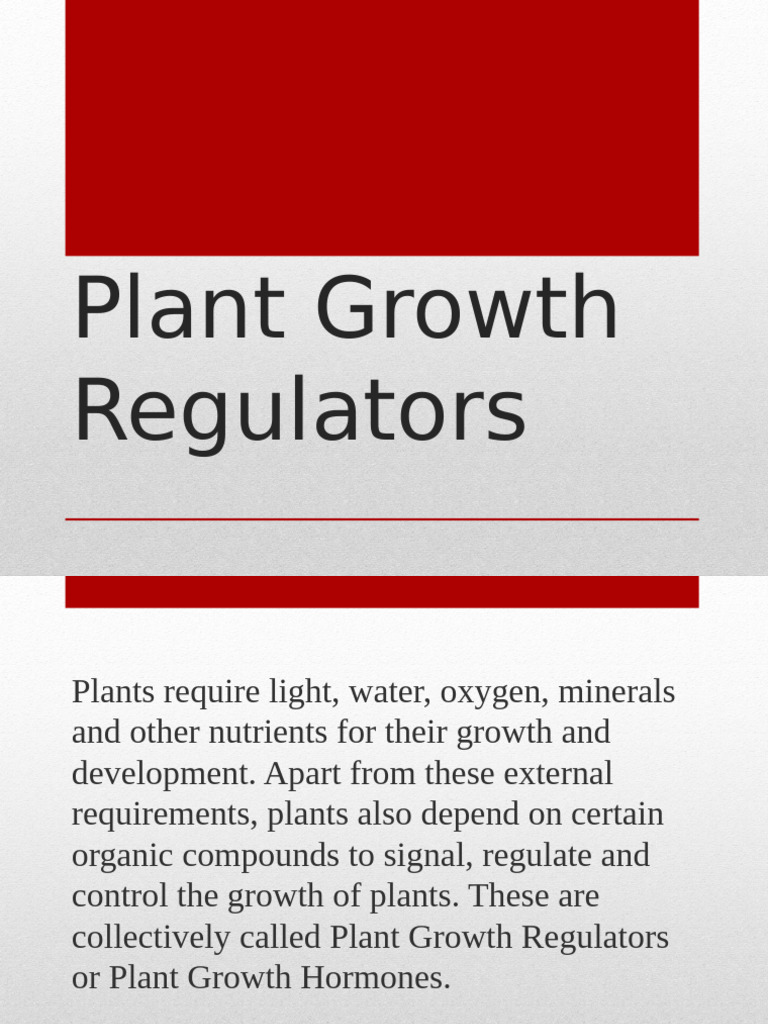Plant Growth Regulators | PDF | Plant Hormone | Plant Nutrition
