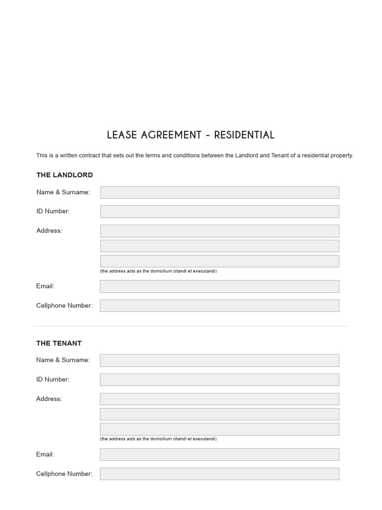 LEASE AGREEMENT RESIDENTIAL October 2019 | PDF | Lease | Leasehold Estate