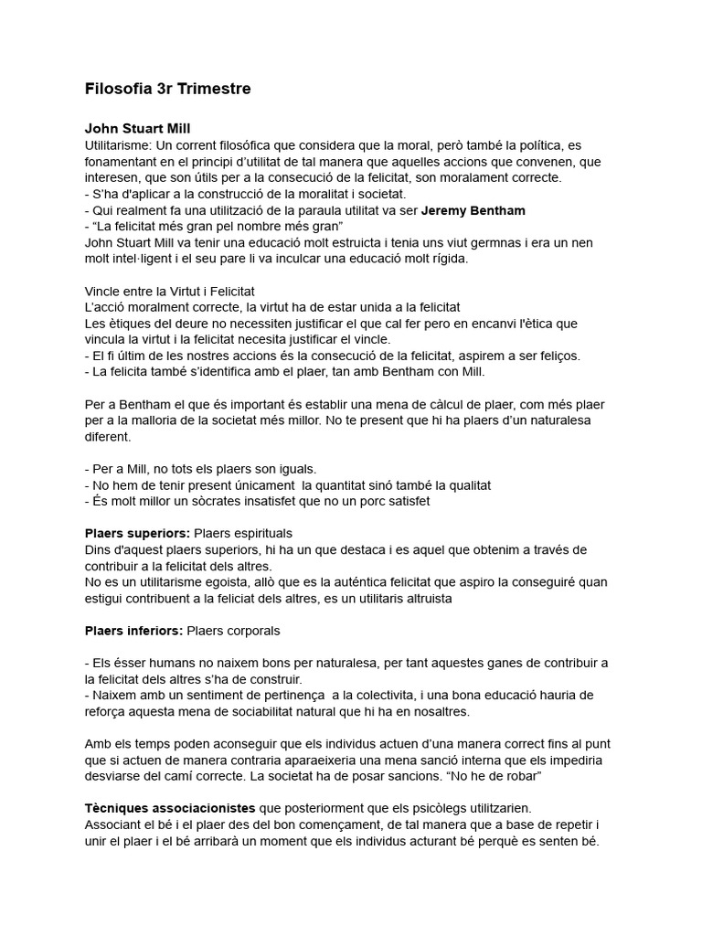 Filosofia 3r Trimestre | PDF