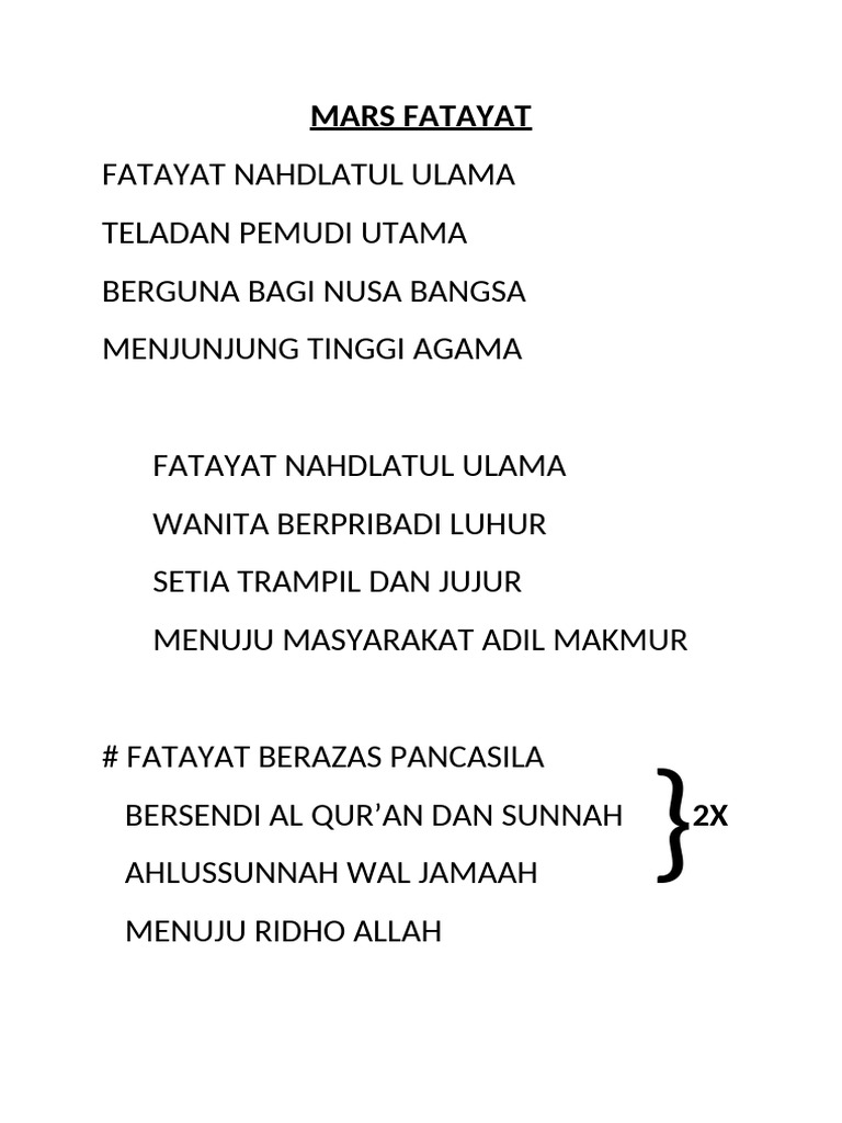 Mars Fatayat Nu | PDF