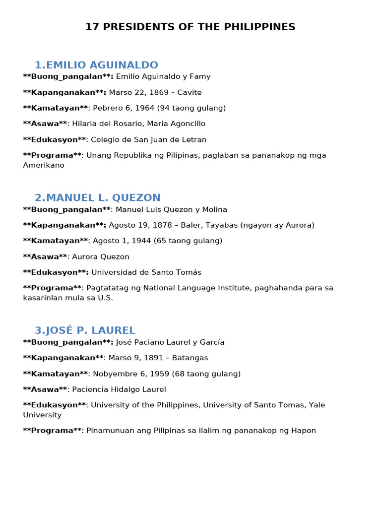 17 Presidents | PDF