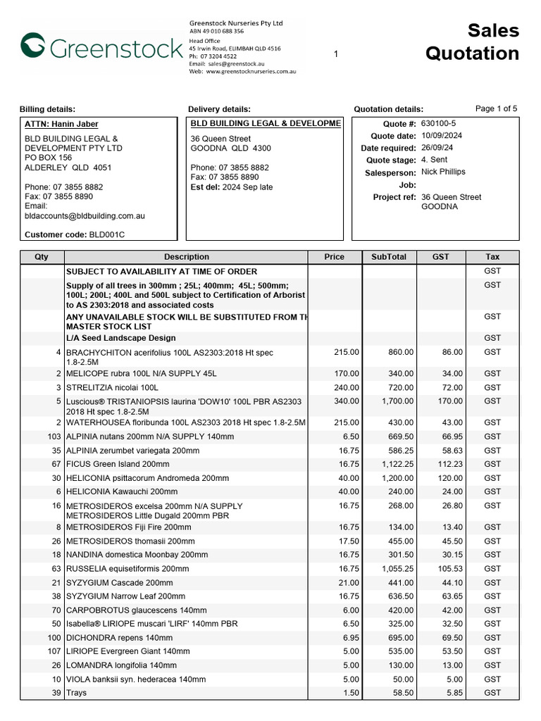 Sales Quotation - 630100 | PDF | Indemnity | Legal Liability