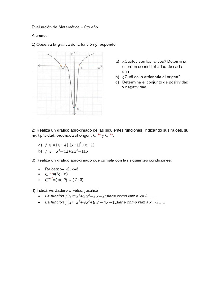 Evaluación de Matemática 6to | PDF | Matemáticas | Análisis matemático