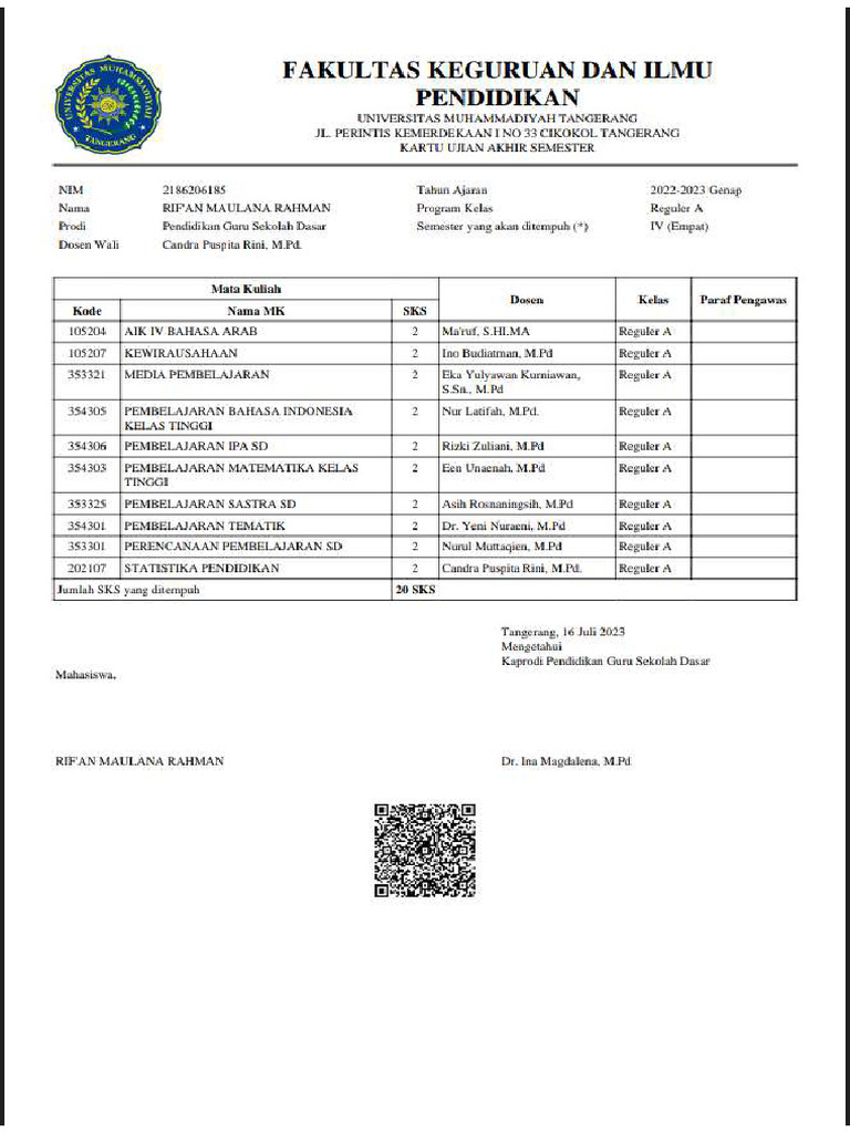 Rif'an UAS Perencanaan Pembelajaran | PDF