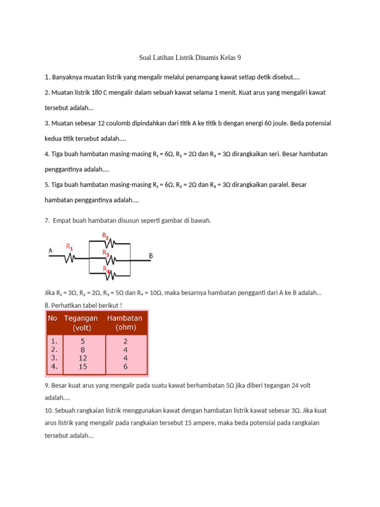 Listrik Dinamis Kelas 9 | PDF
