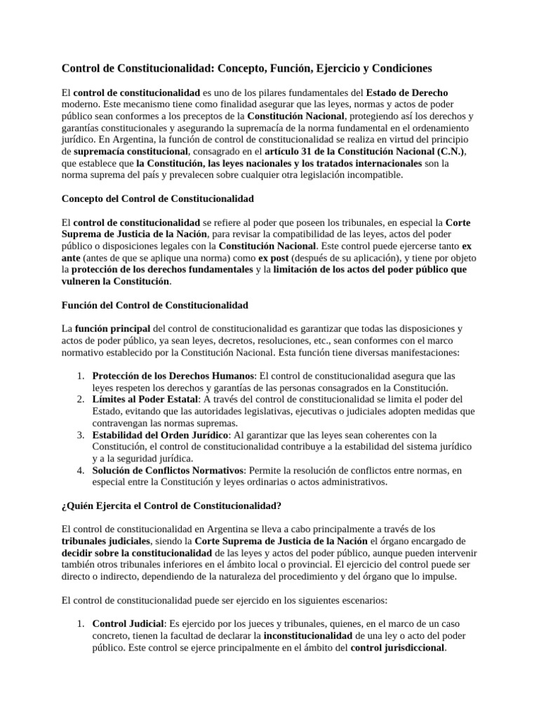 Control de Constitucionalidad, Ref | PDF | Constitución | Caso de ley