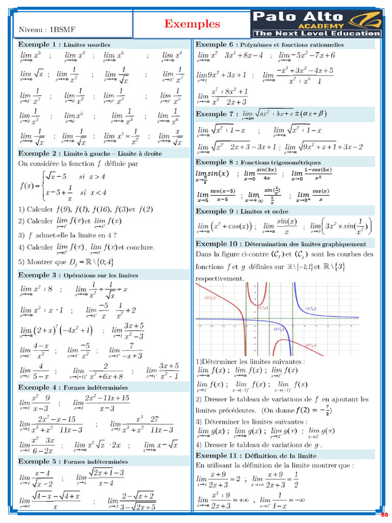 Les Limites 1bac | PDF