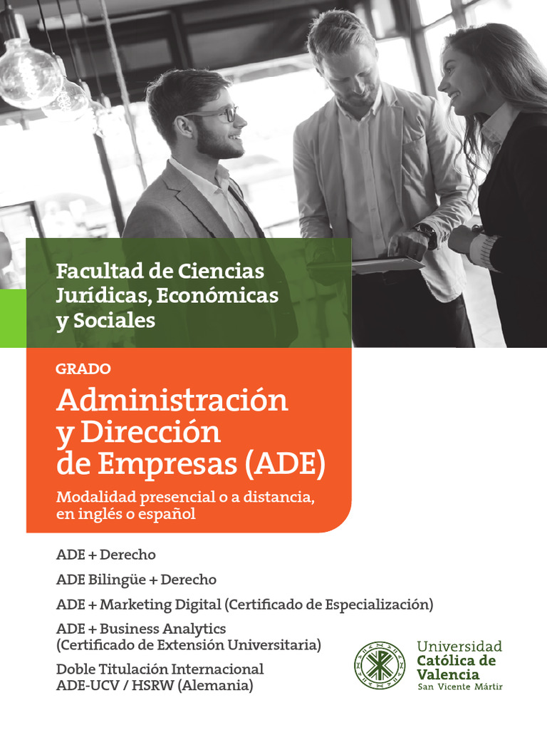 Web FOLLETO GRADO ADE v2 24-25 | PDF | Contabilidad | Marketing