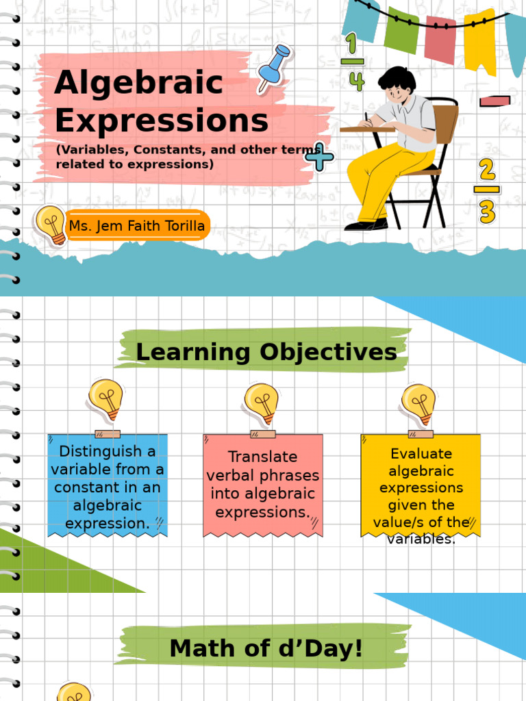Algebraic Expressions - Variables | PDF | Polynomial | Variable ...
