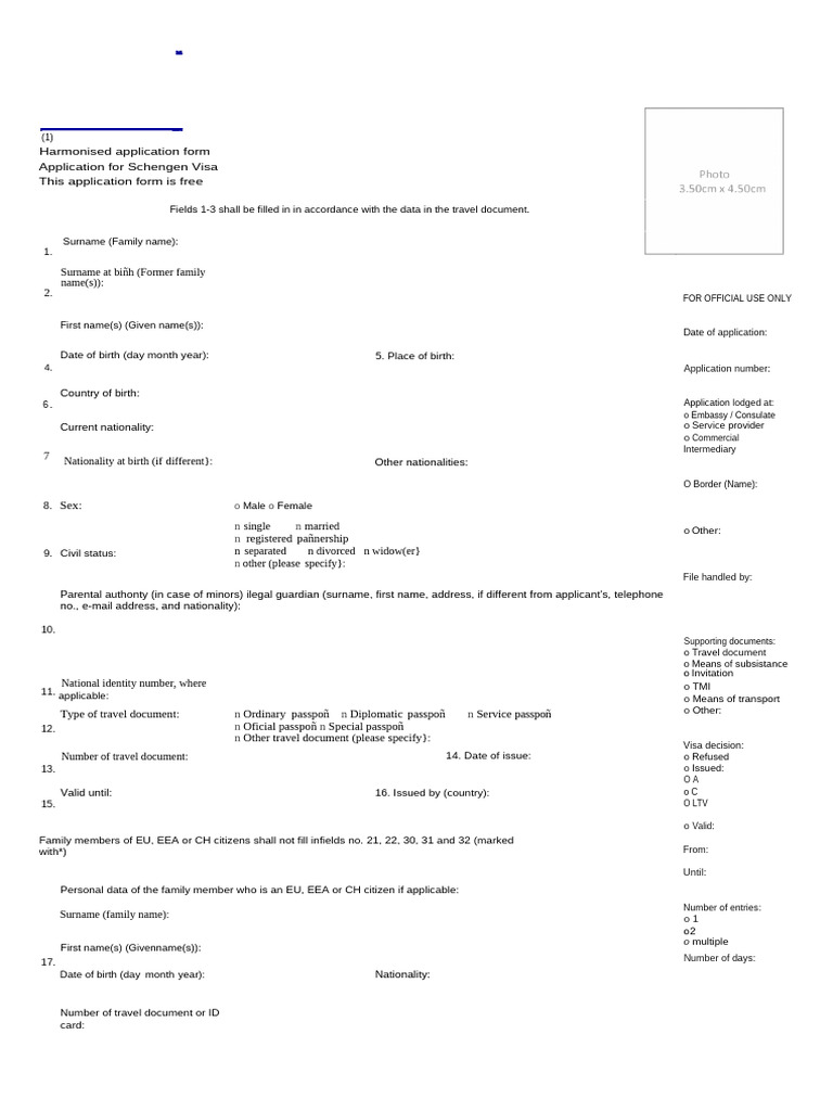 English SchengenVISA-Application | PDF | Travel Visa | Government And ...
