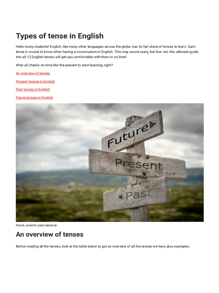 Verb Tenses - Types of Tense in English - Tempos Verbais em Inglês ...