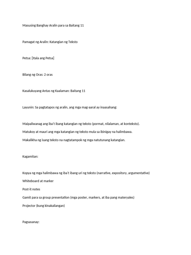 Katangian NG Teksto | PDF