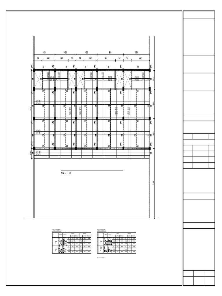 Denah Balok, Plat Dan Kolom LT 2: K1 K1 K1 K1 K1 K1 | PDF