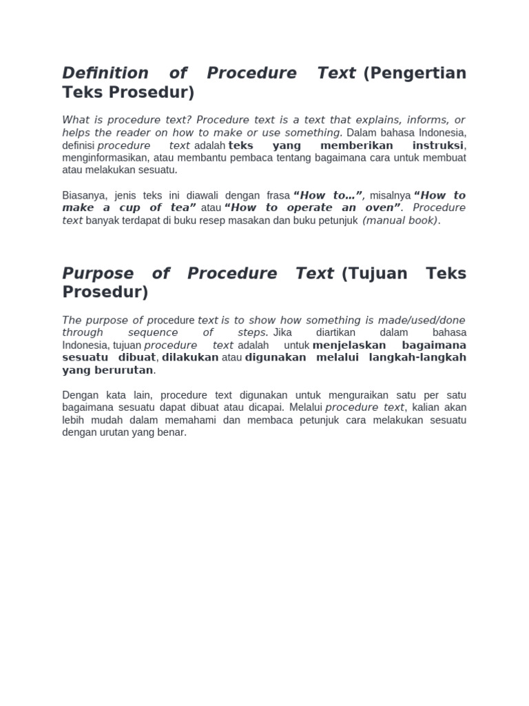 Procedure Text | PDF