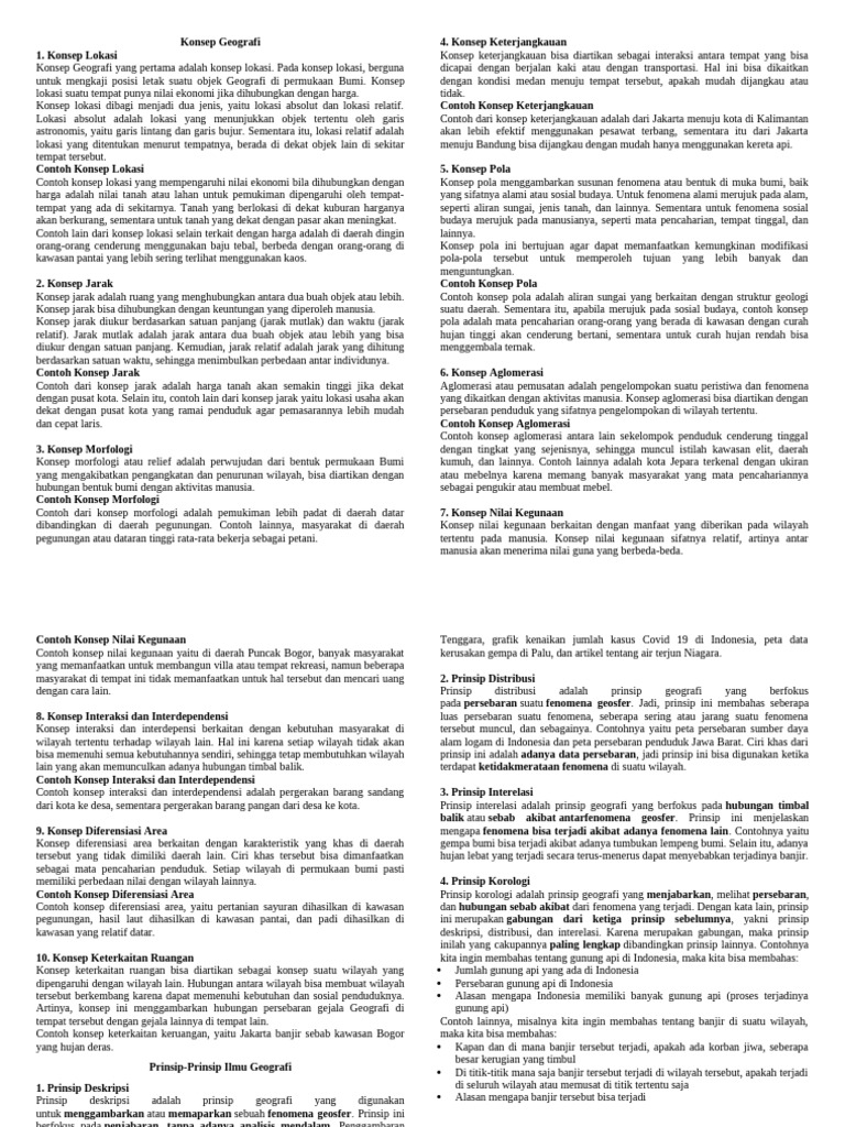 Konsep Dan Prinsip Geografi | PDF
