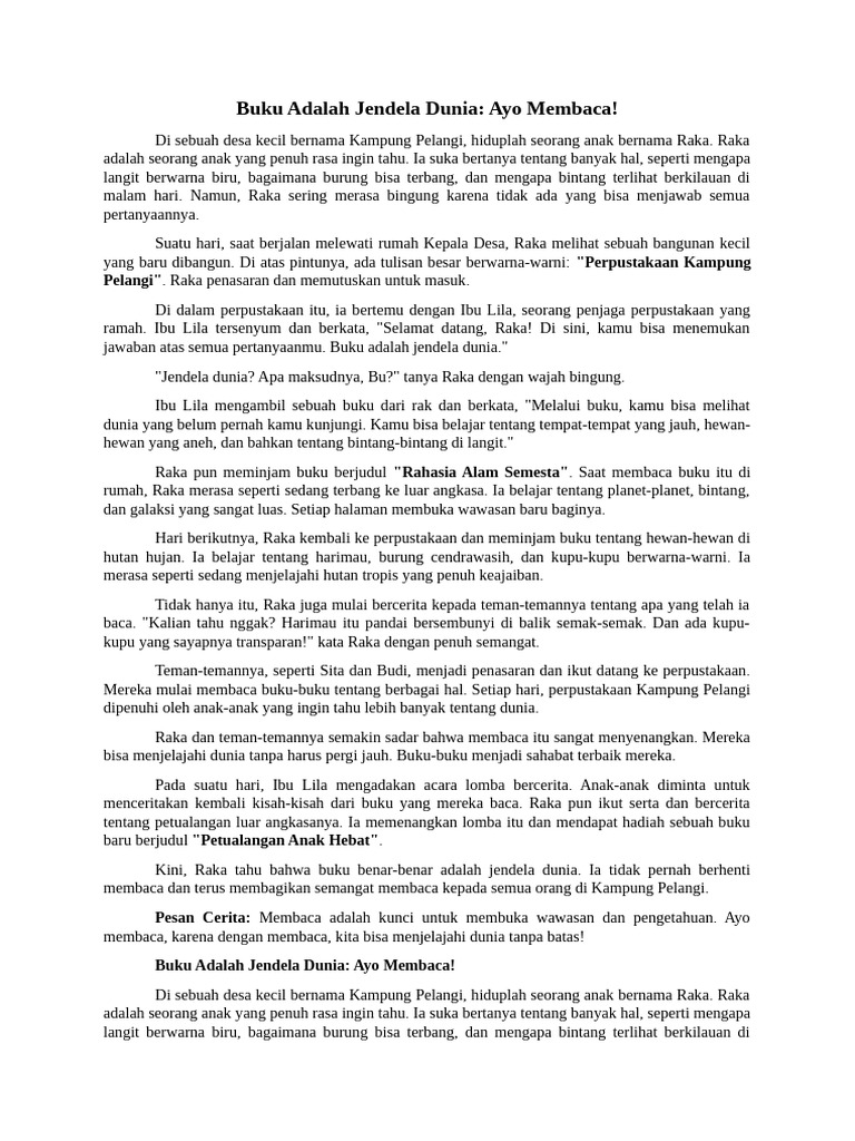Buku Adalah Jendela Dunia | PDF