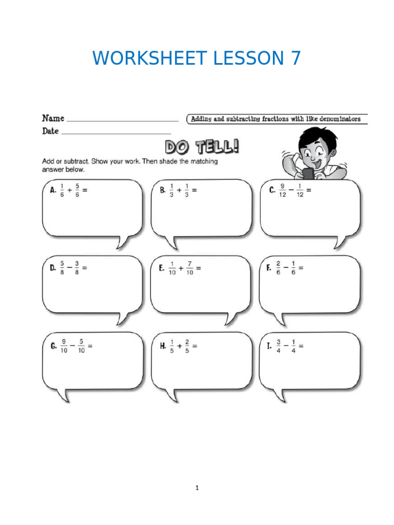 Worksheet Lesson 7 | PDF