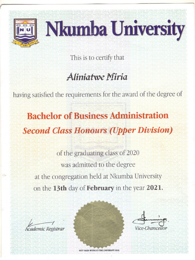 University Certificate | PDF