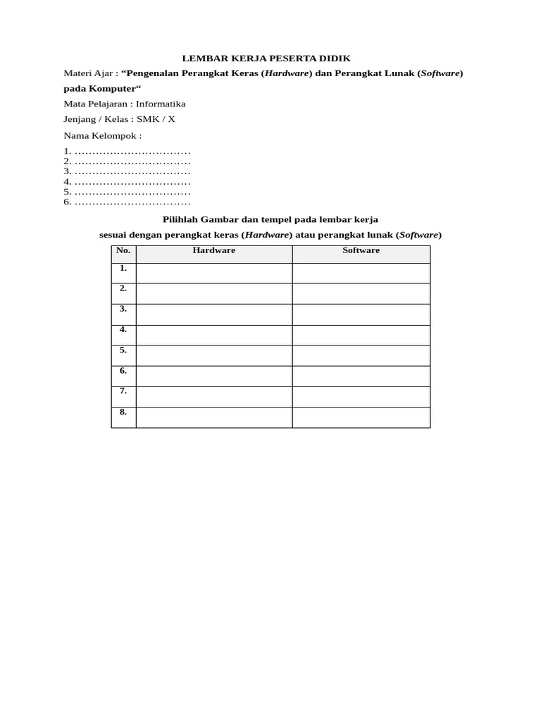 LKPD & Gambar Software&Hardware | PDF