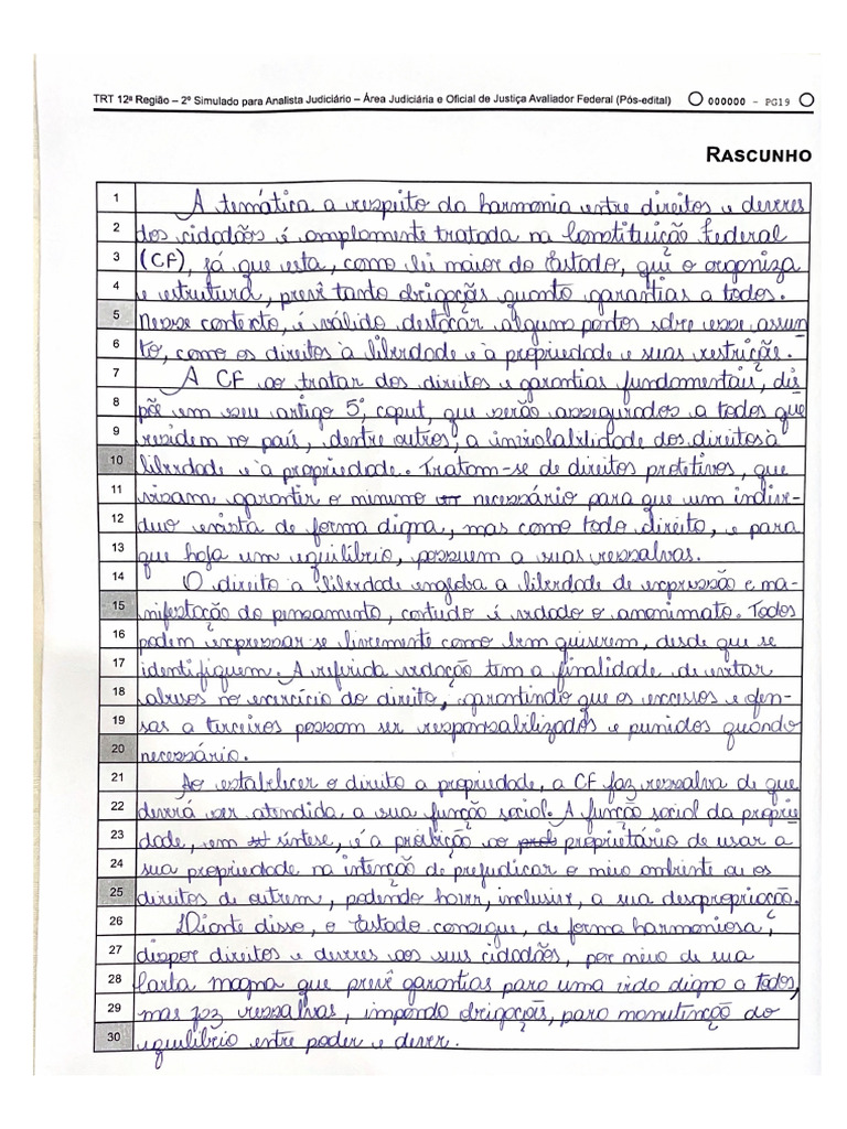 TRT 12 Região - 2° Simulado para Analista Judiciário - Area Judiciária e Oficia | PDF