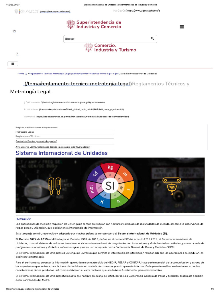Sistema Internacional de Unidades: (/tema/reglamento-Tecnico-Metrologia-Legal) Metrología Legal ...