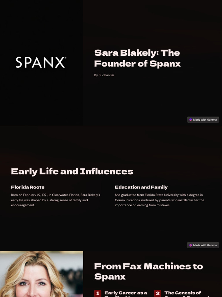 Sara Blakely: Spanx Founder Journey | PDF