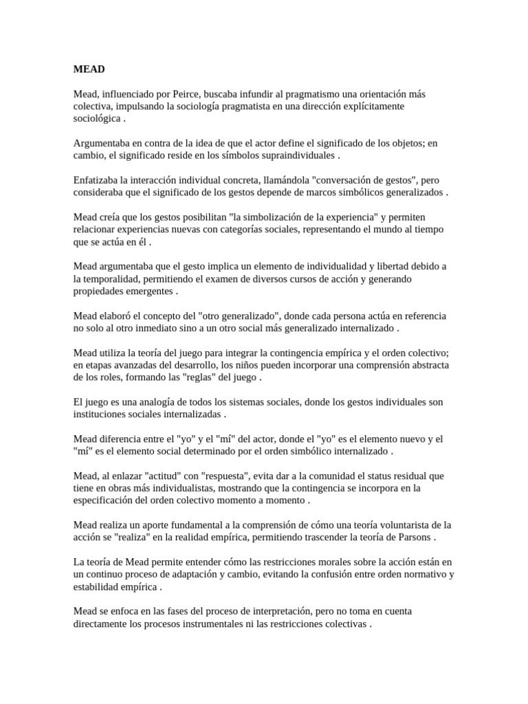 Teoría del Interaccionismo: Mead y Goffman | PDF | Pragmatismo | Empirismo