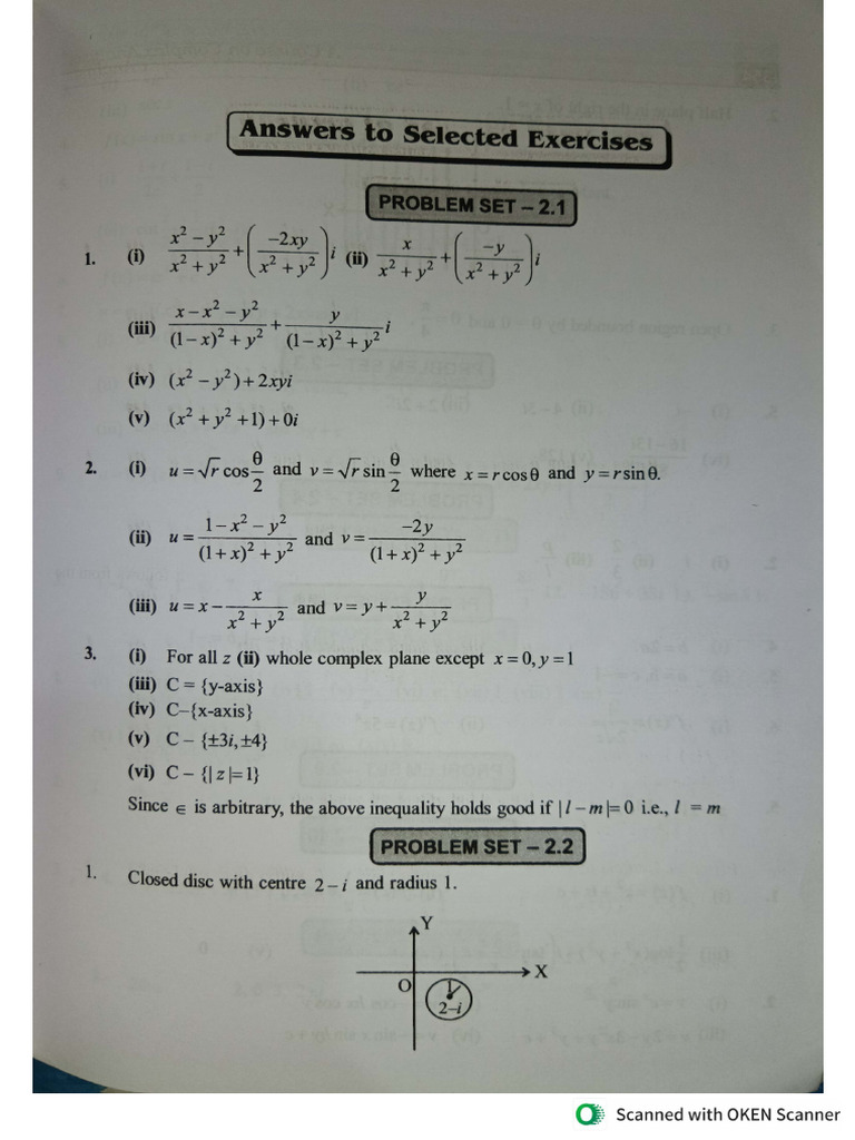 Answers of Complex Analysis | PDF