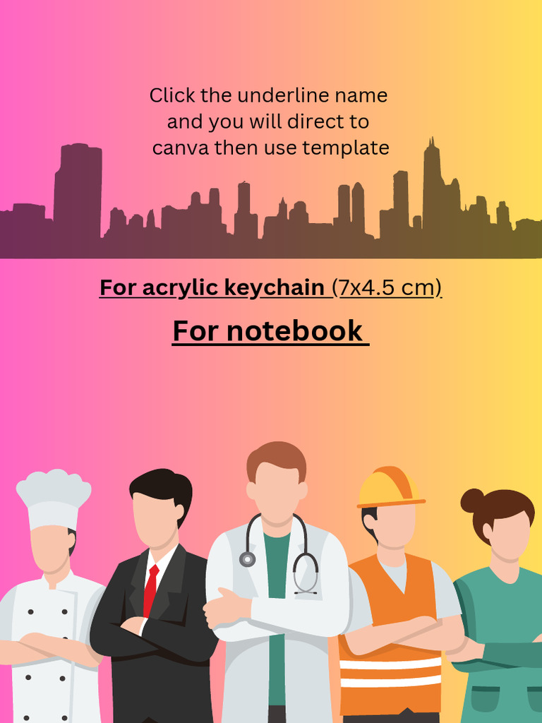 Acrylic Keychains & Notebook (Editable) | PDF