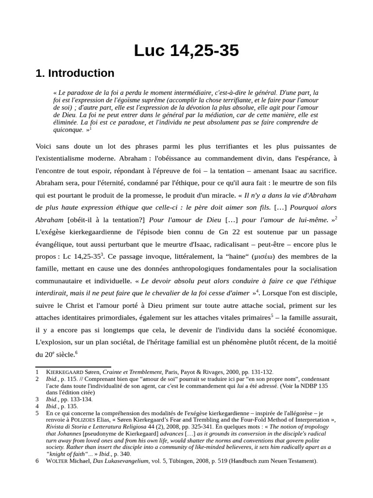 Radicalité du Disciple en Luc 14,25-35 | PDF | Évangile selon Matthieu ...