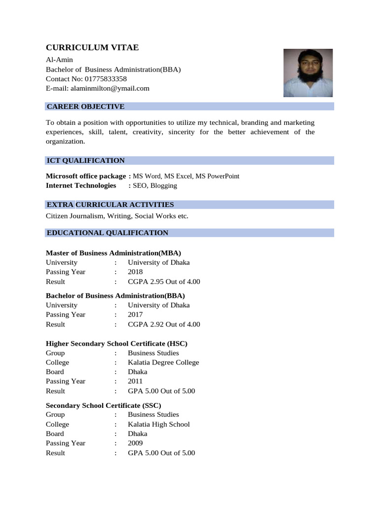 Curriculum Vitae: SEO, Blogging | PDF