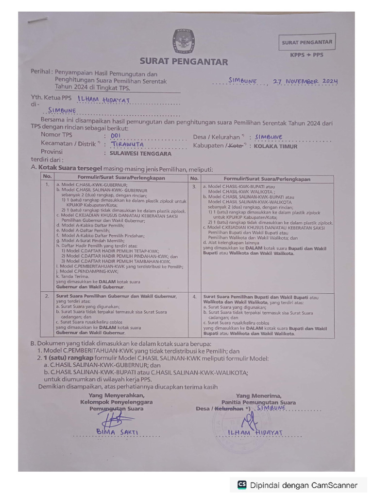 Surat Pengantar Kpps Ke Pps | PDF