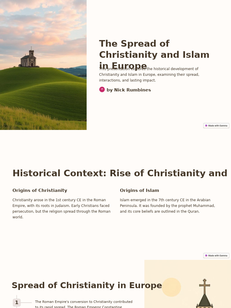 The Spread of Christianity and Islam in Europe | PDF | Europe | Missionary