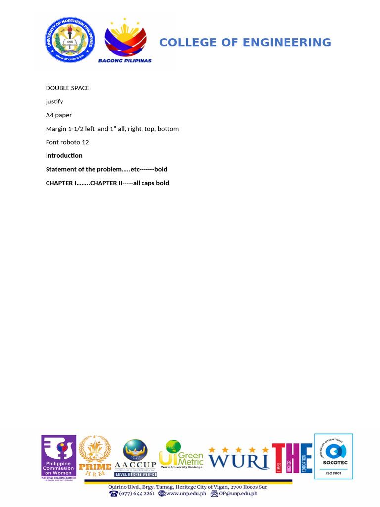 Engineering Thesis Formatting Guide | PDF
