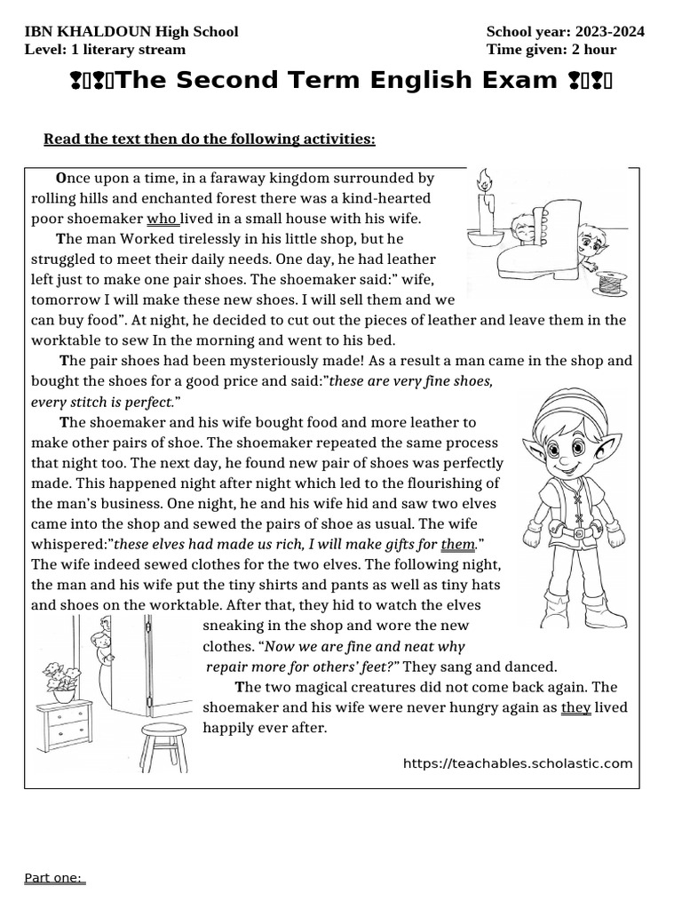 2023-2024 English Exam for Literary Stream | PDF