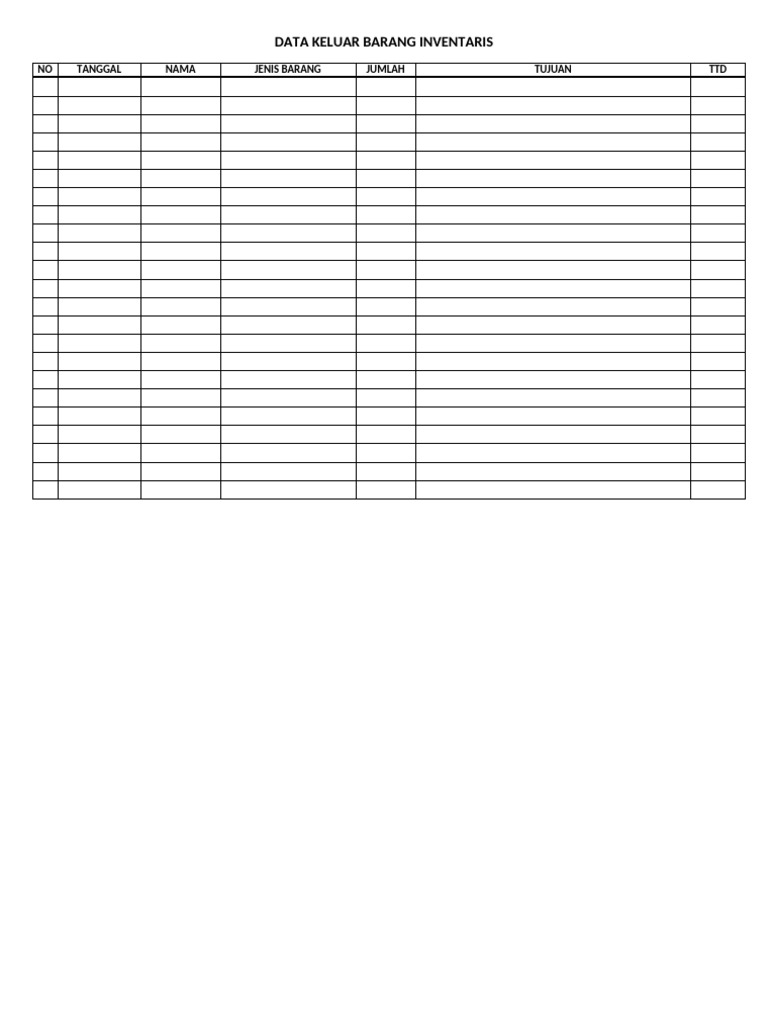 Form Keluar Barang Inventaris | PDF