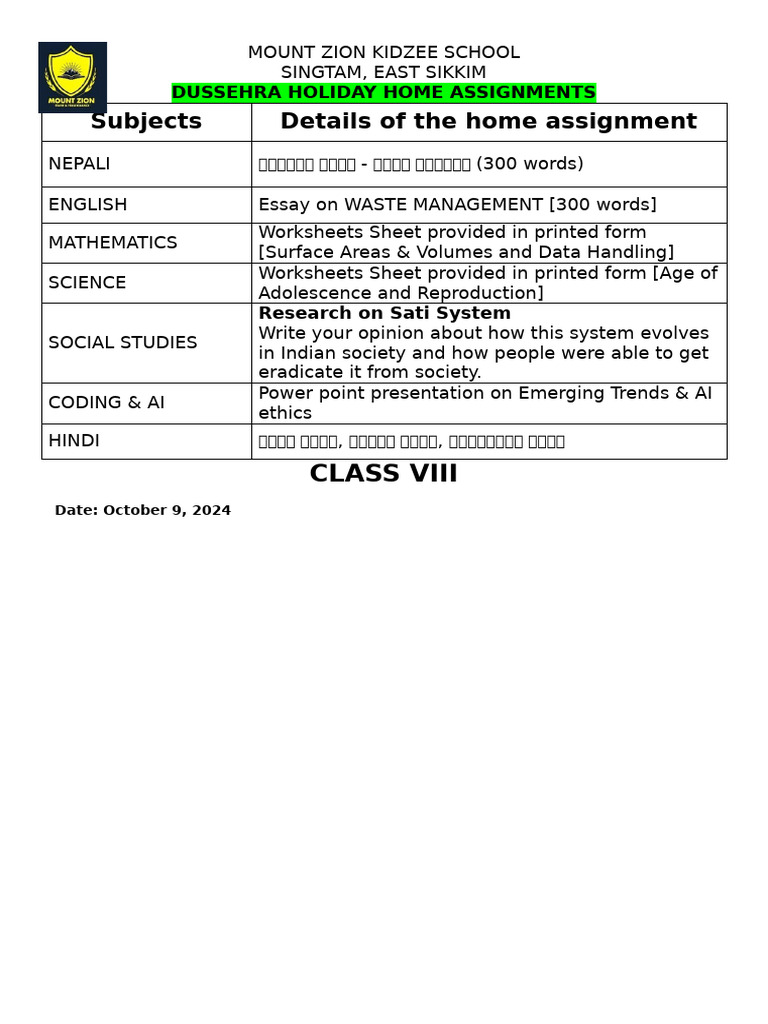 Class Viii | PDF