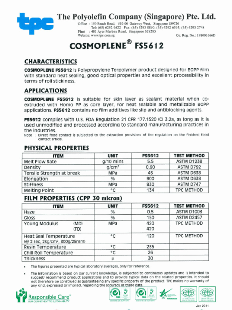 4950 - PP Copo Cosmoplene Fs5612 | PDF