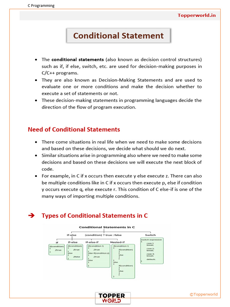 Conditional-Statements-in-C | PDF | Software Engineering | Computer Programming