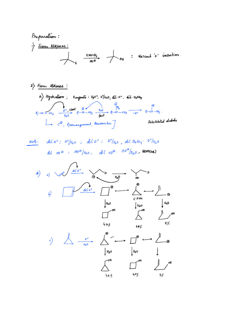Alcohols Notes 24-25 | PDF | Chemistry | Organic Chemistry
