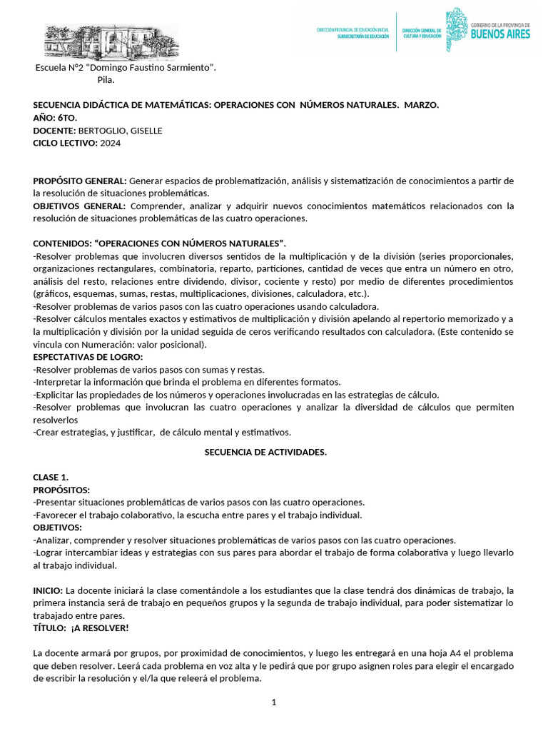 Operaciones 6to | PDF | División (Matemáticas) | Matemáticas