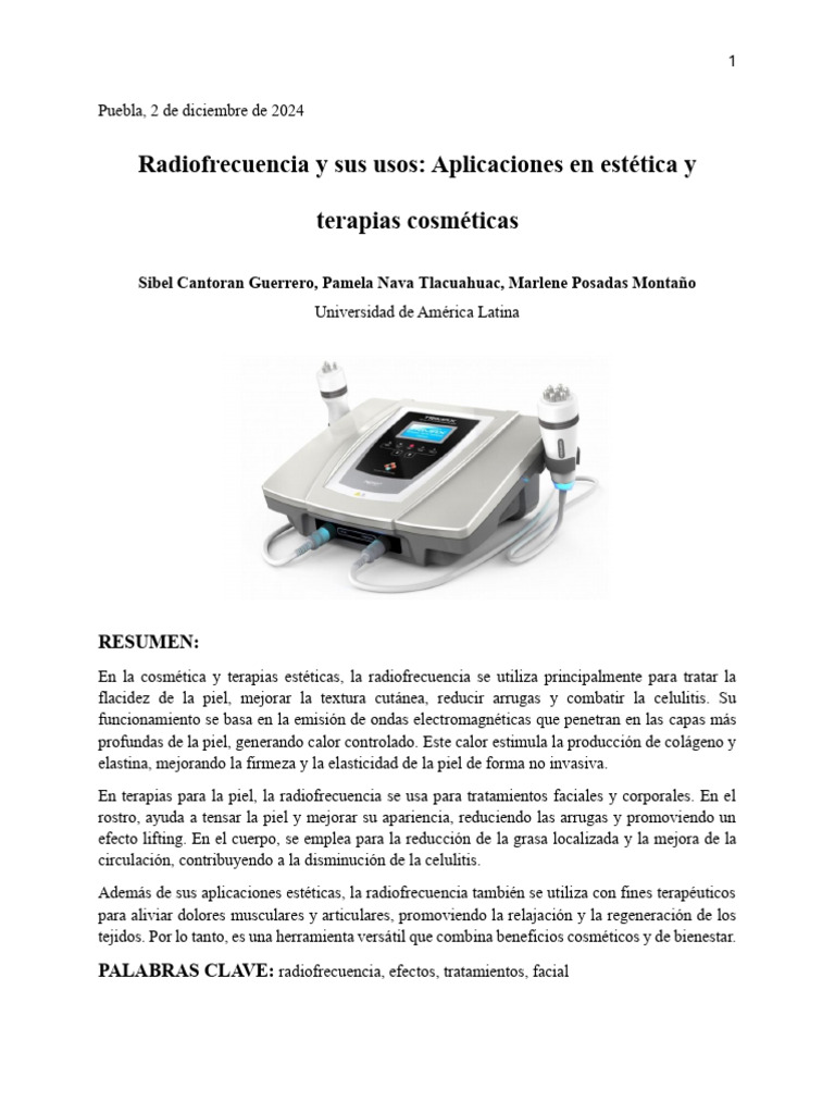 Radiofrecuencia y Sus Usos | PDF | Frecuencia de radio | Piel