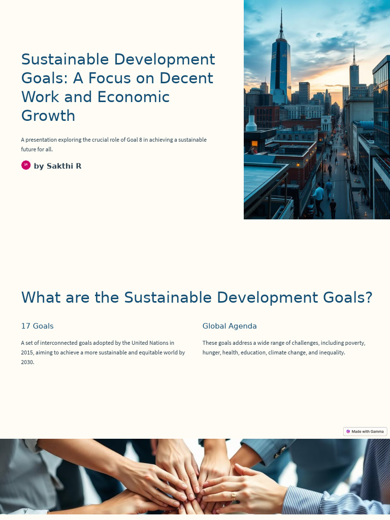 Sustainable Development Goals A Focus On Decent Work and Economic ...