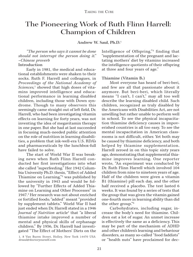 The Pioneering Work of Ruth Flinn Harrell - Champion of Children | PDF ...