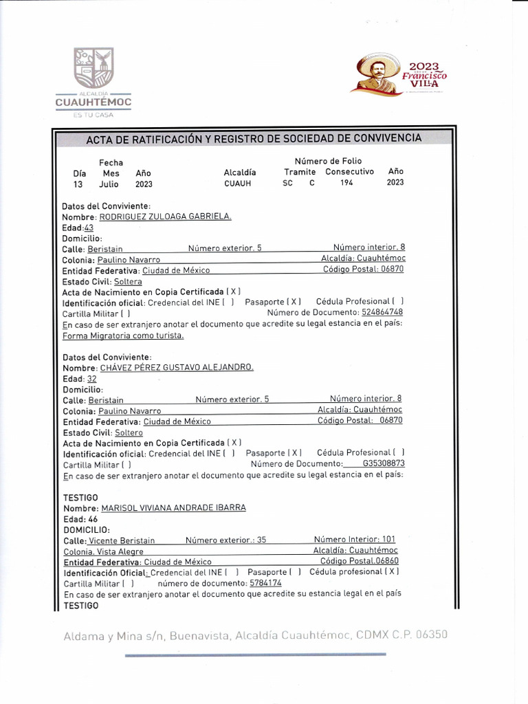 Acta Apostillada | PDF